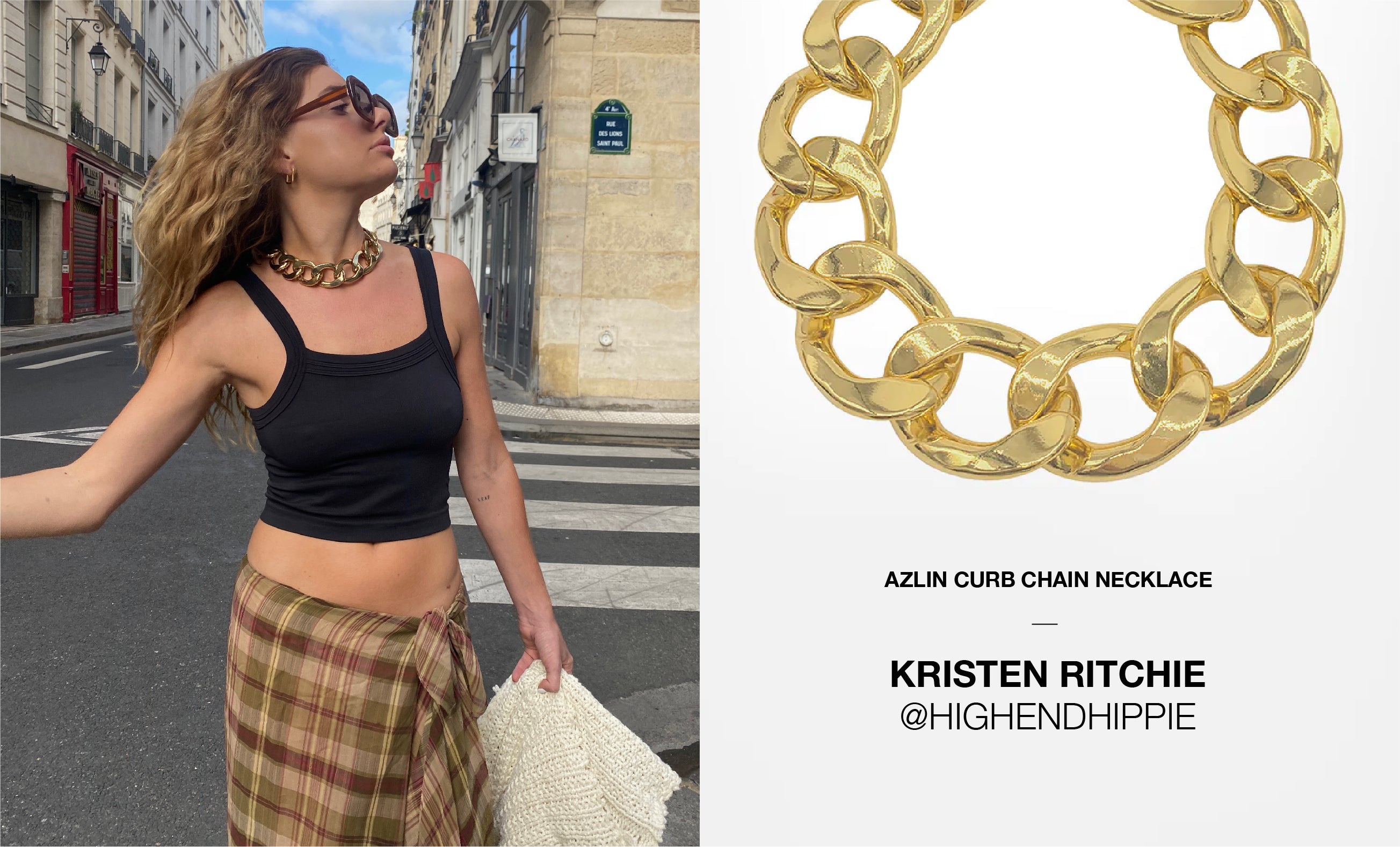 As Seen On: Azlin Curb Chain on Kristen Ritchie – st. Moran